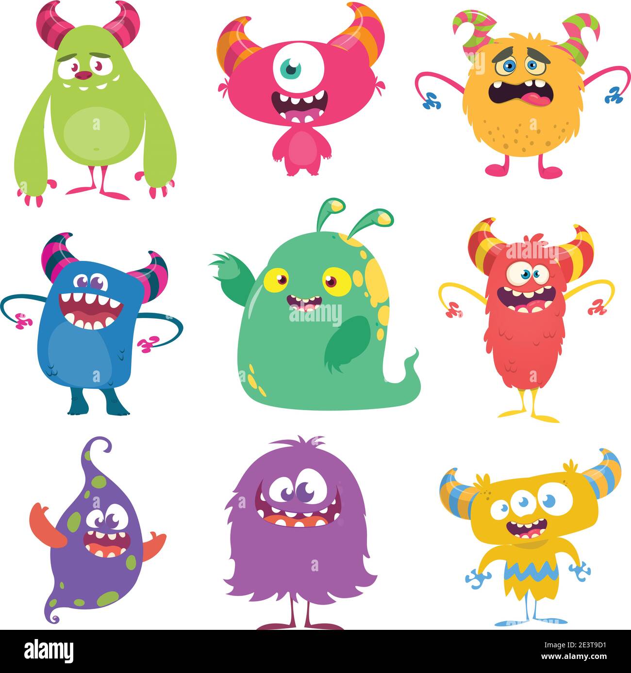 Cute Cartoon Monsters Set Of Cartoon Monsters Goblin Or Troll