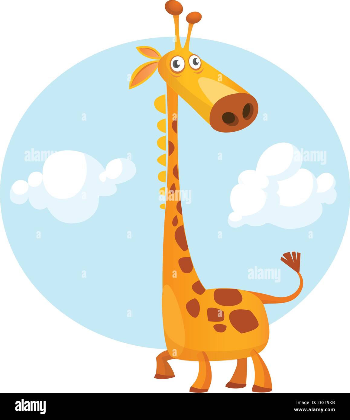Funny giraffe cartoon design. Vector illustration isolated Stock Vector ...