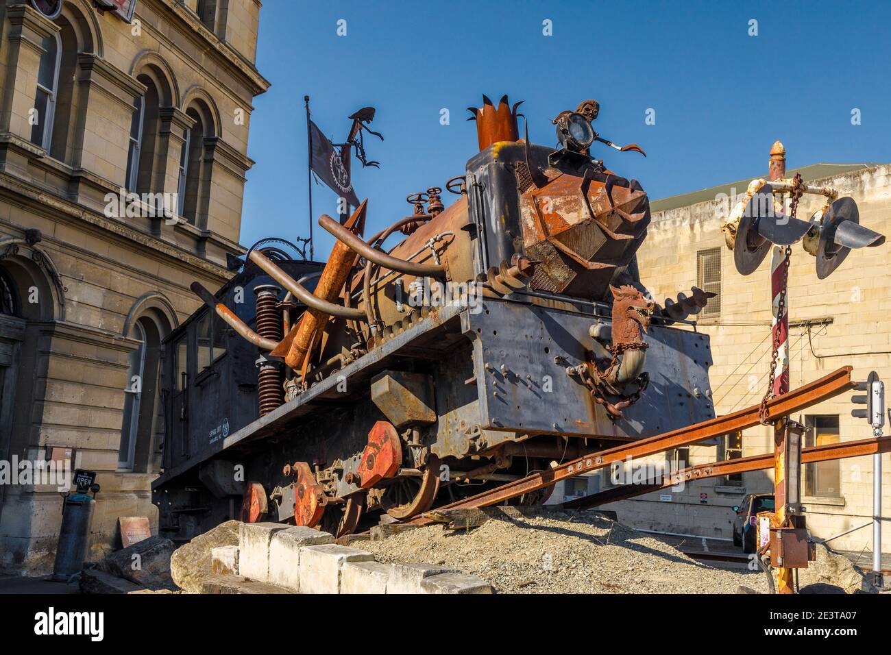 The entrance to the Steampunk HQ in the Victorian precinct of Oamaru ...