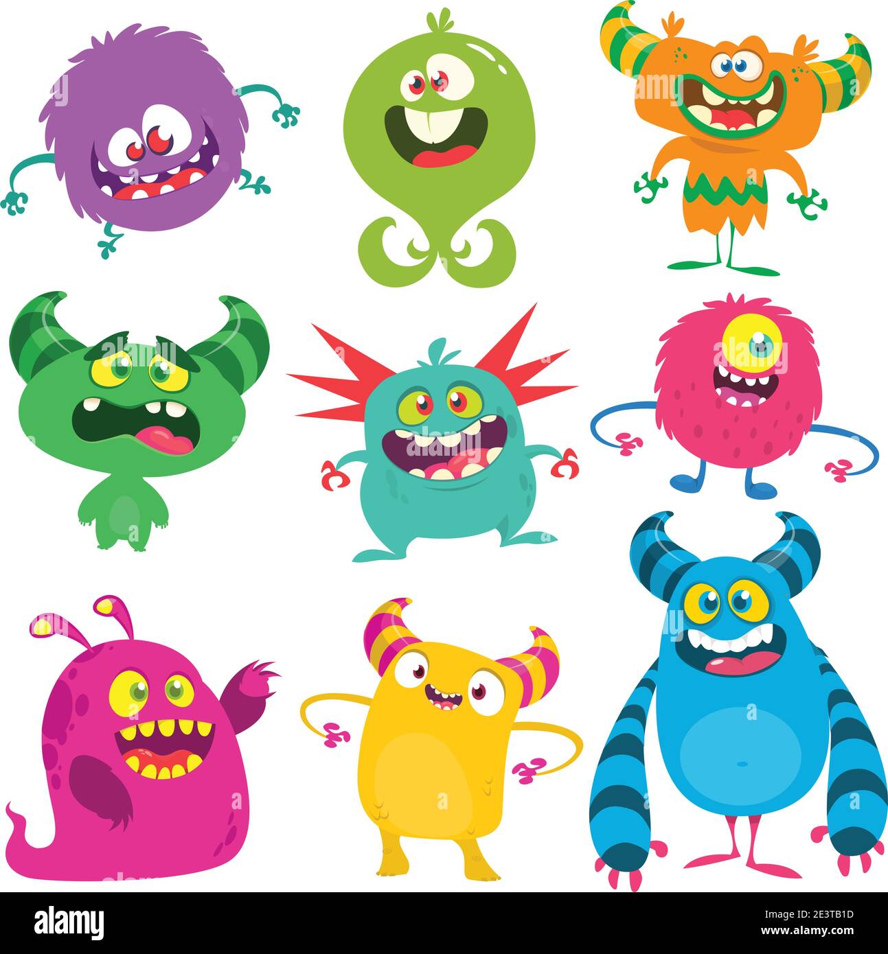 Cute Cartoon Monsters Set Of Cartoon Monsters Goblin Or Troll