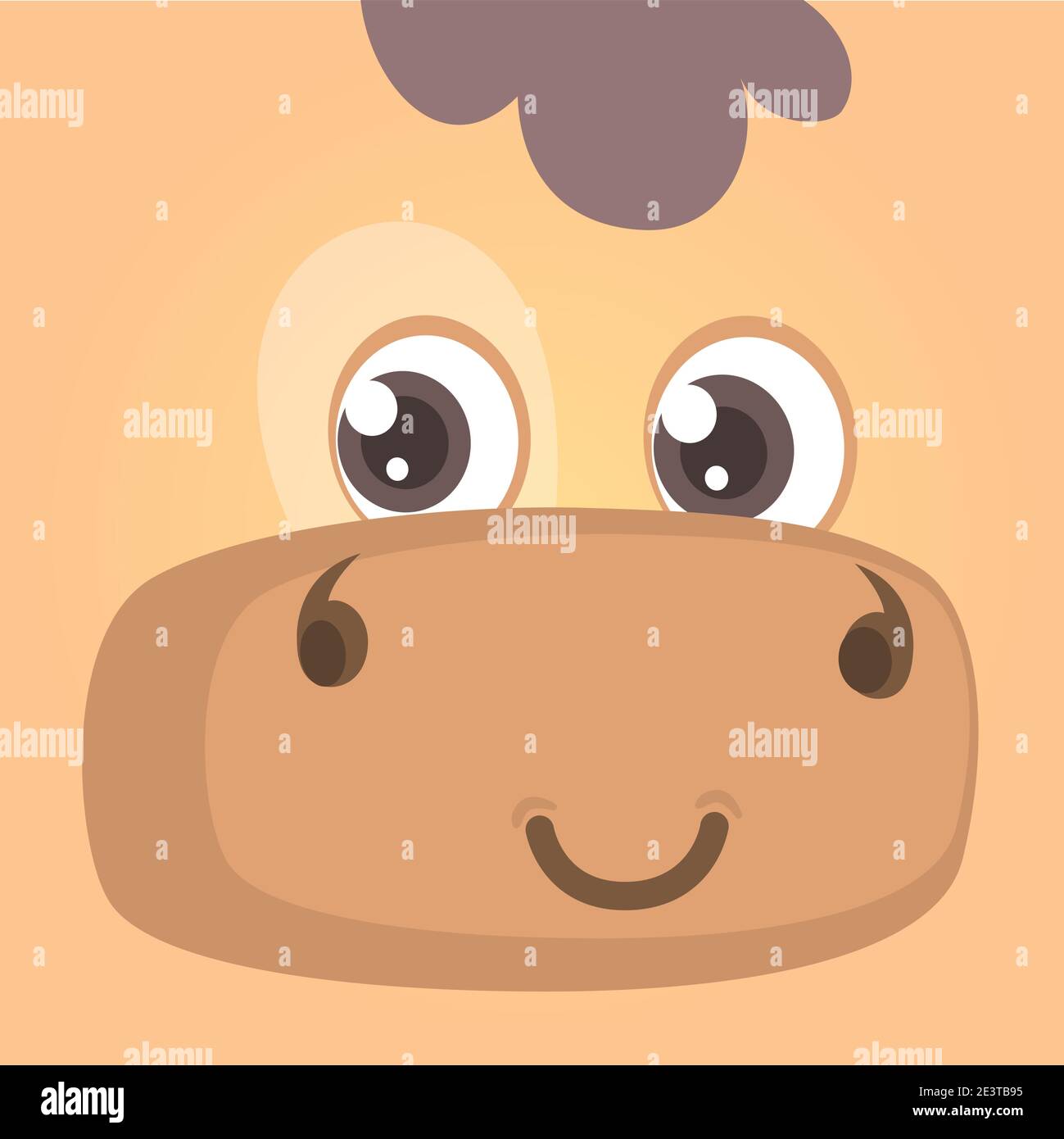 Cartoon cow face avatar Vector illustration Stock Vector Image & Art ...