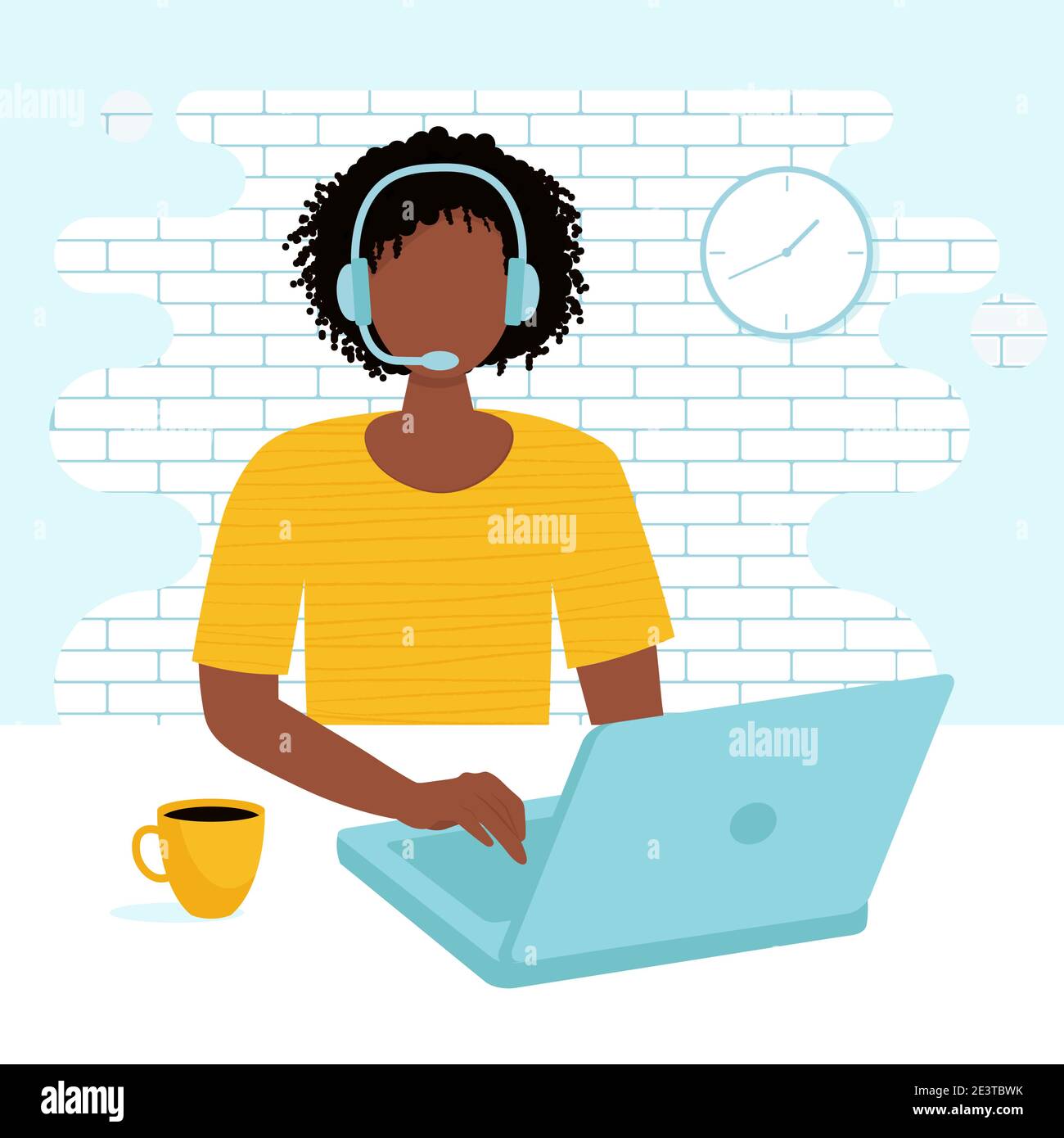 African woman call center Stock Vector Images - Alamy
