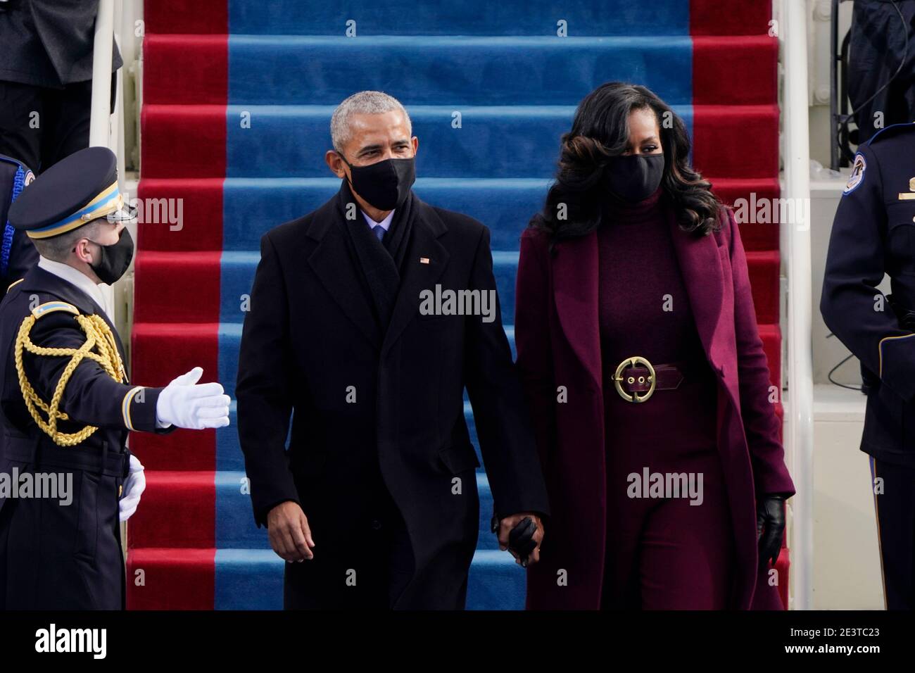 Former President Barack Obama and his wife Michelle arrive for the 59th ...