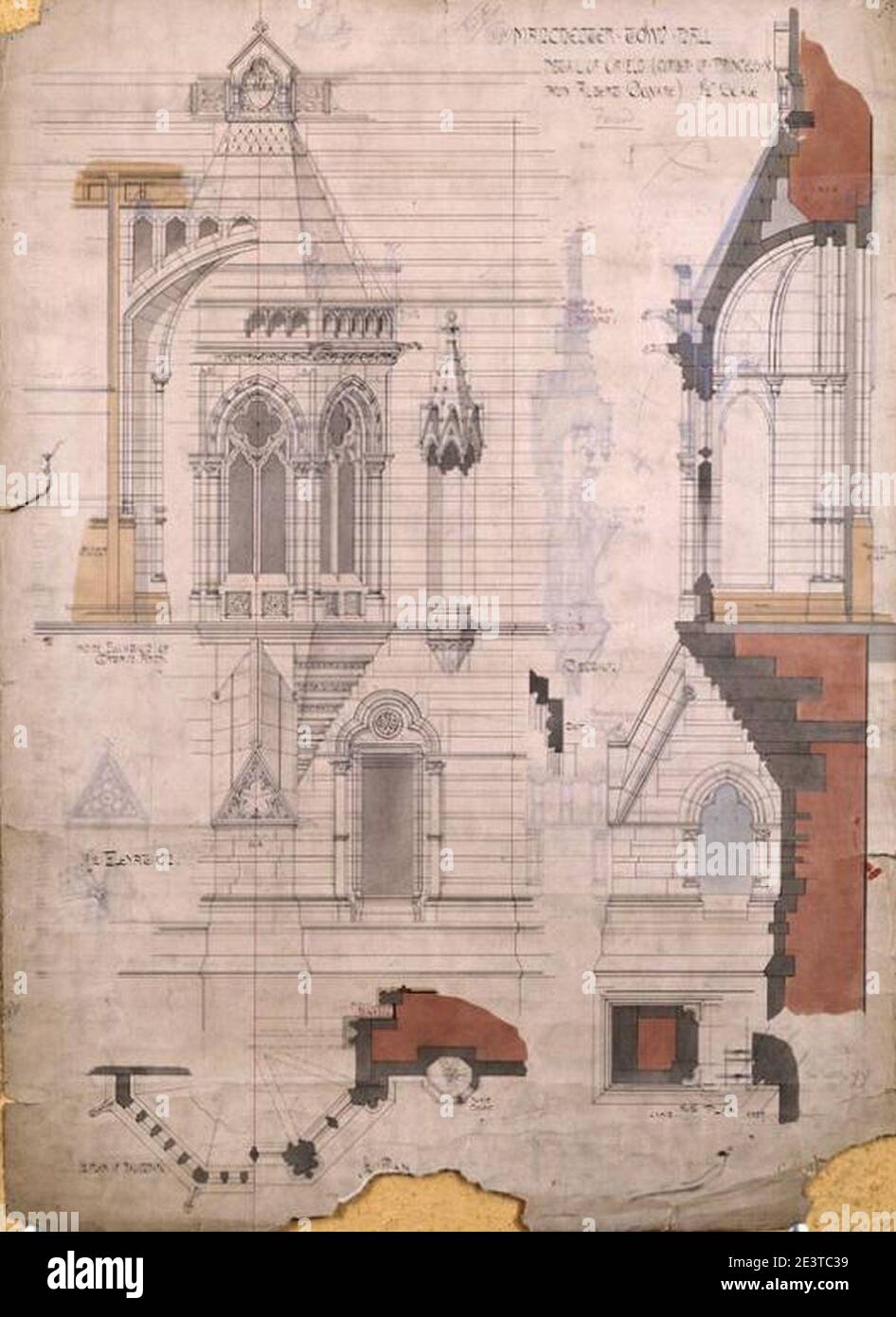 Manchester Town Hall working drawings Stock Photo - Alamy