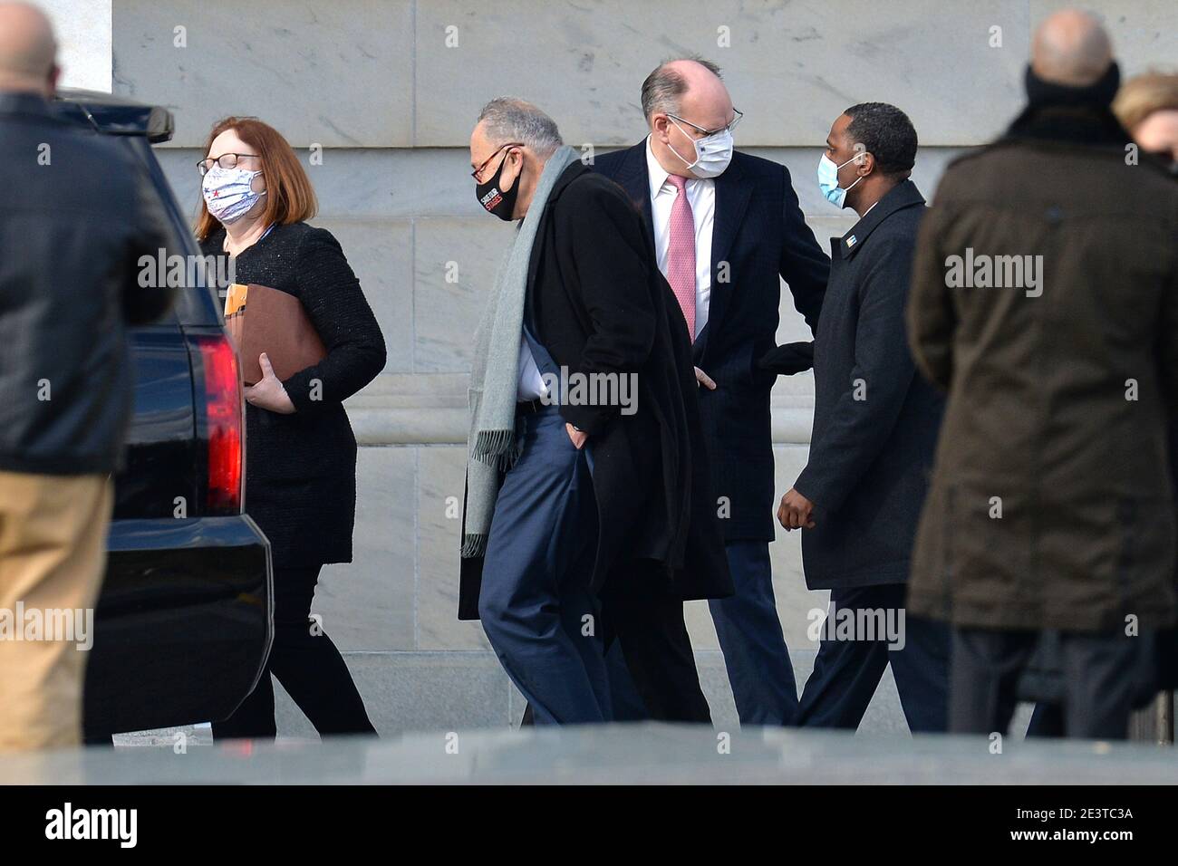 Washington, USA. 20th Jan, 2021. Chuck Schumer arrives for the ...