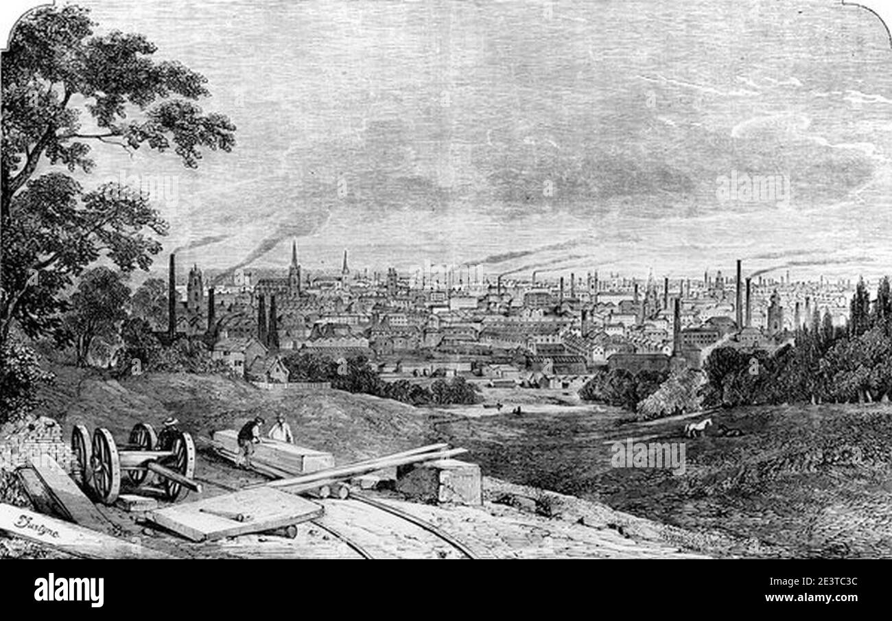 Manchester, 1840 (engraving Stock Photo - Alamy