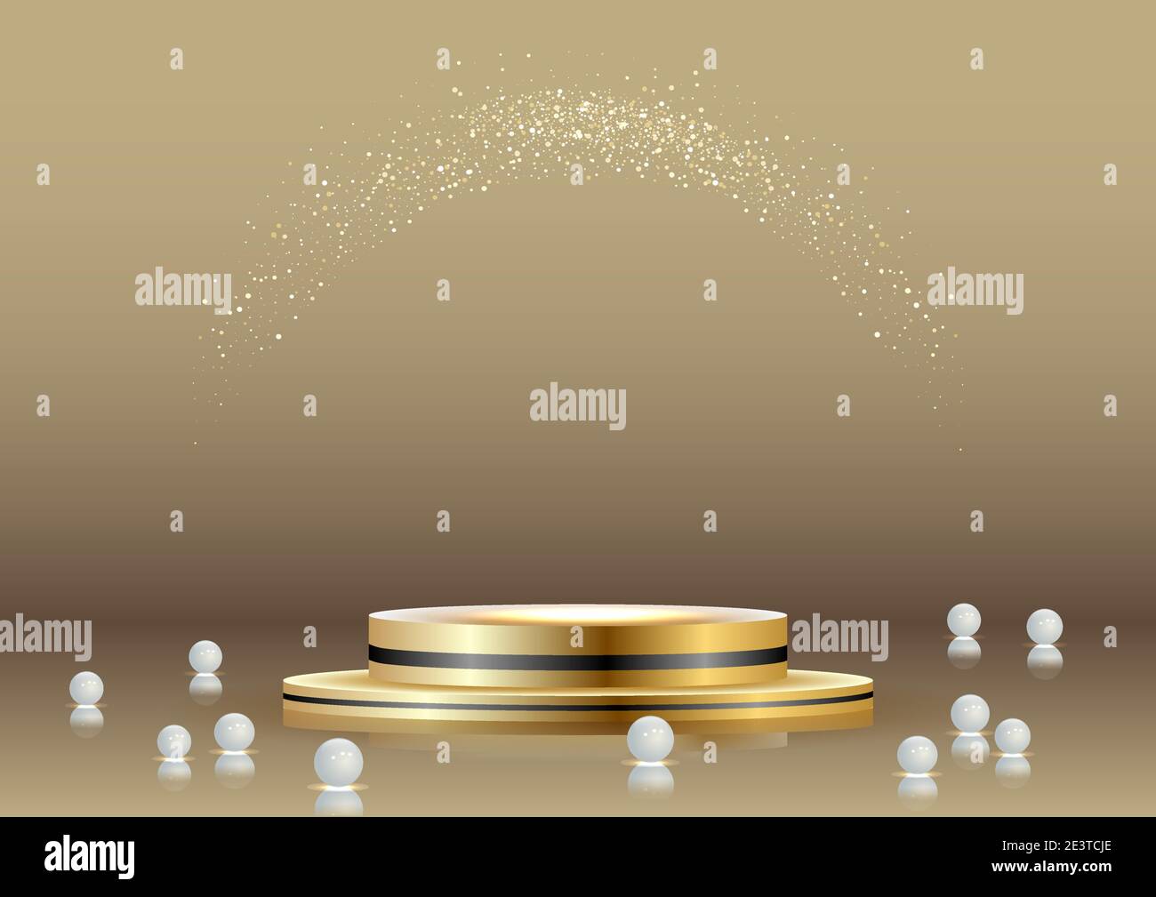 Attractive gold color stage for product display and pearl decoration ...