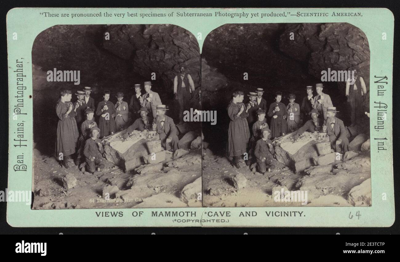 Mammoth Cave- Dinner in the cave - 15 people eating Stock Photo - Alamy