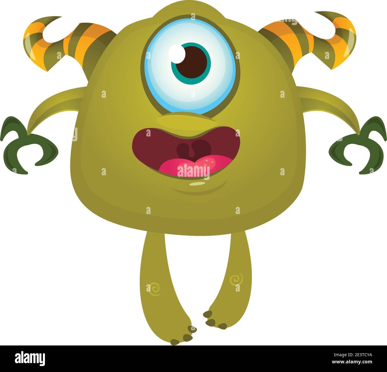 Funny cartoon alien. Vector illustration of cute alien character Stock ...