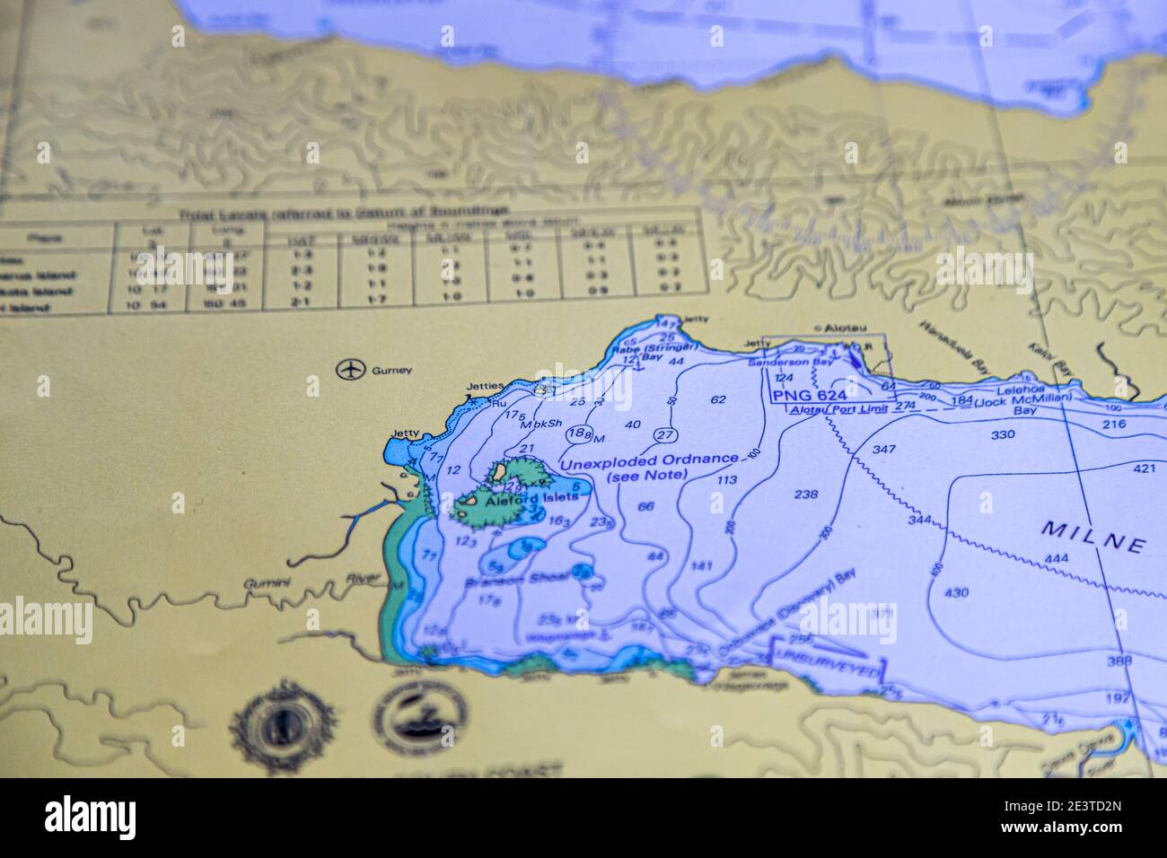 Nautical Map of the Sea of Papua New Guinea Stock Photo - Alamy