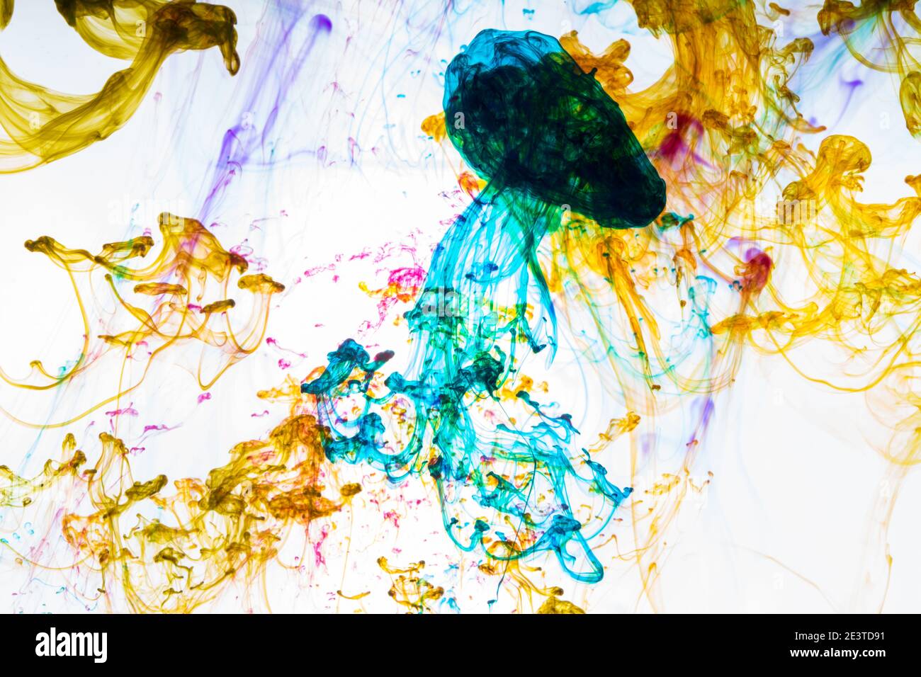 Acrylic colors and ink in water. Abstract background Stock Photo - Alamy