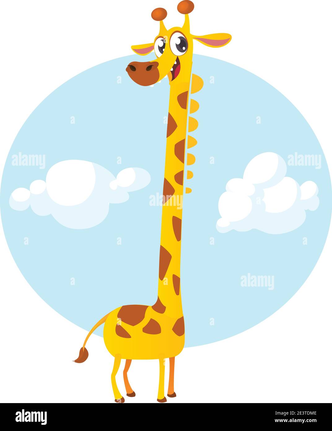 Funny giraffe cartoon design. Vector illustration isolated Stock Vector ...