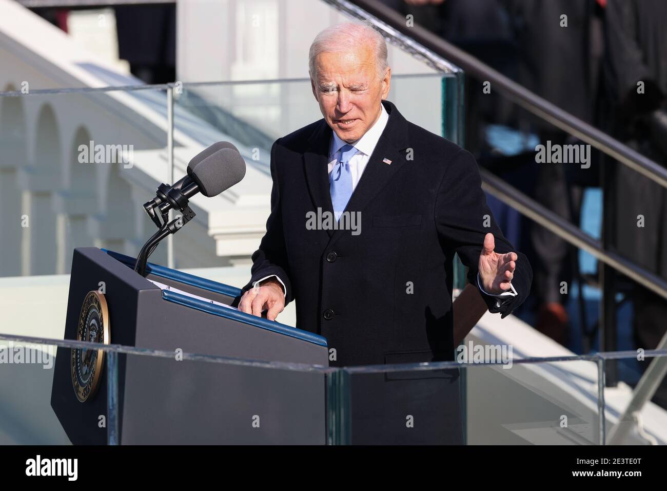 Washington, USA. 20th Jan, 2021. President Joe Biden delivers a speech ...