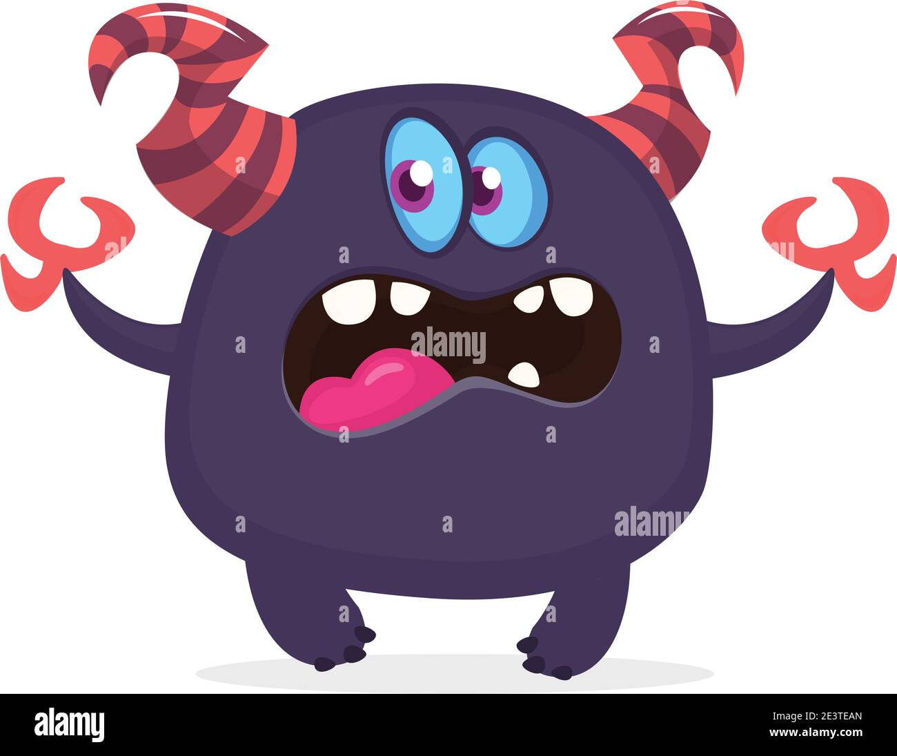 Scary cartoon monster. Vector illustration of cute monster. Halloween ...