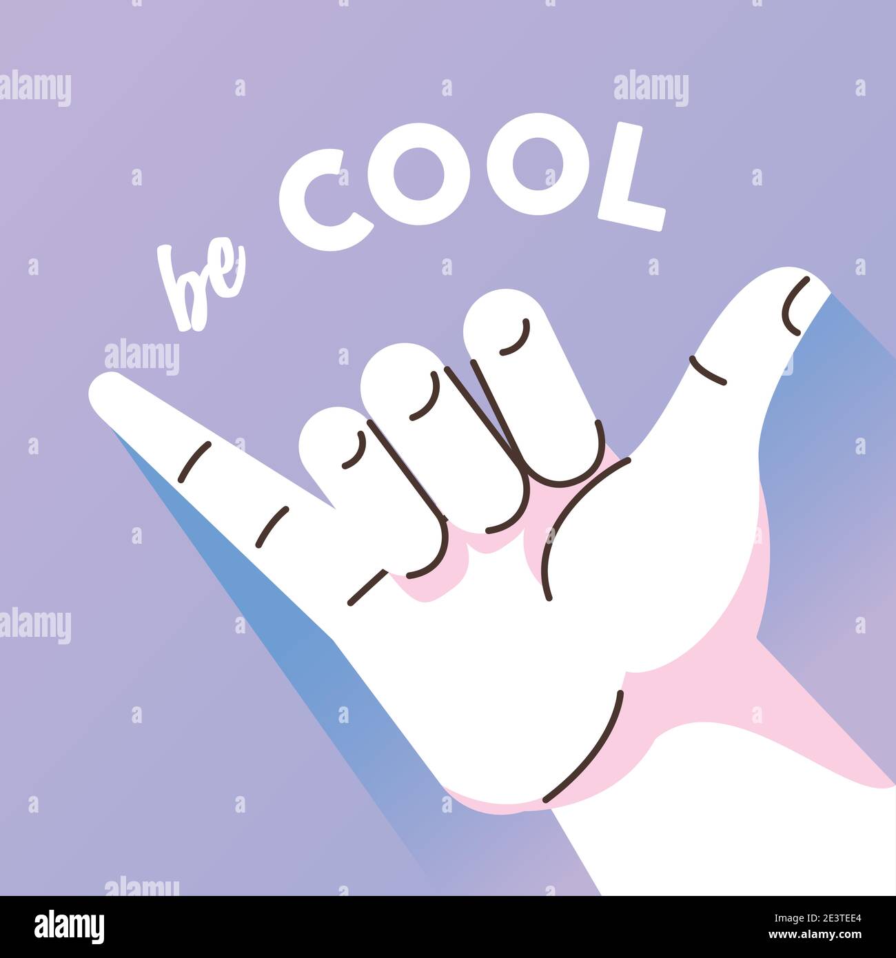 hand human cool symbol gesture and lettering vector illustration design ...