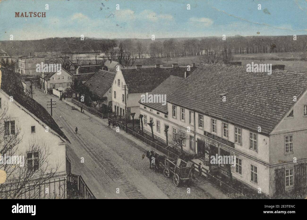 Maltsch, Schlesien - Straßenansicht Stock Photo - Alamy