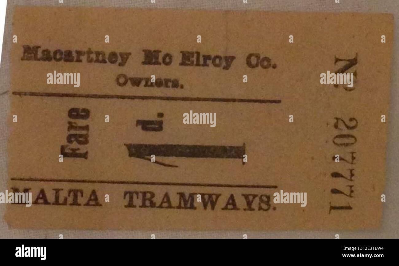 Malta Tram ticket Stock Photo - Alamy