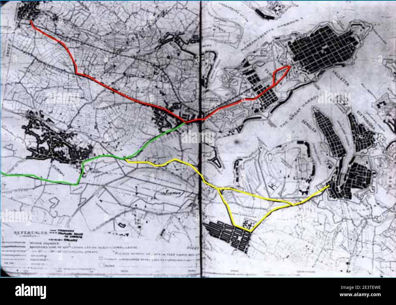 Malta Tramways map Stock Photo - Alamy