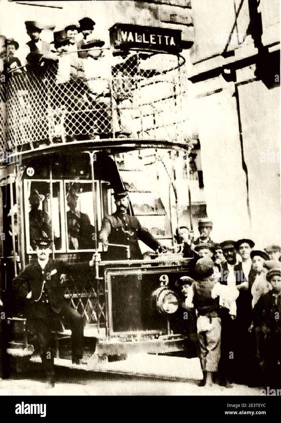 Malta Tramway 1905 inauguration Stock Photo - Alamy