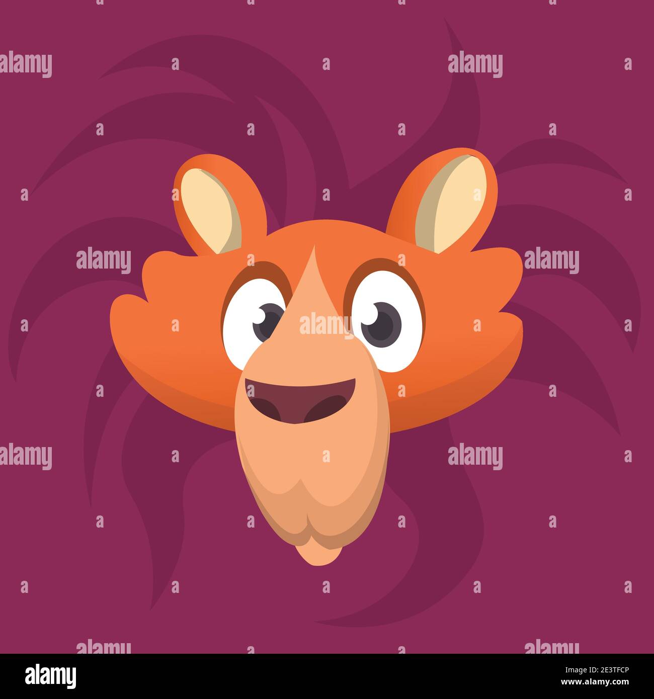 Cartoon lion head face avatar. Vector Illustration isolated Stock ...