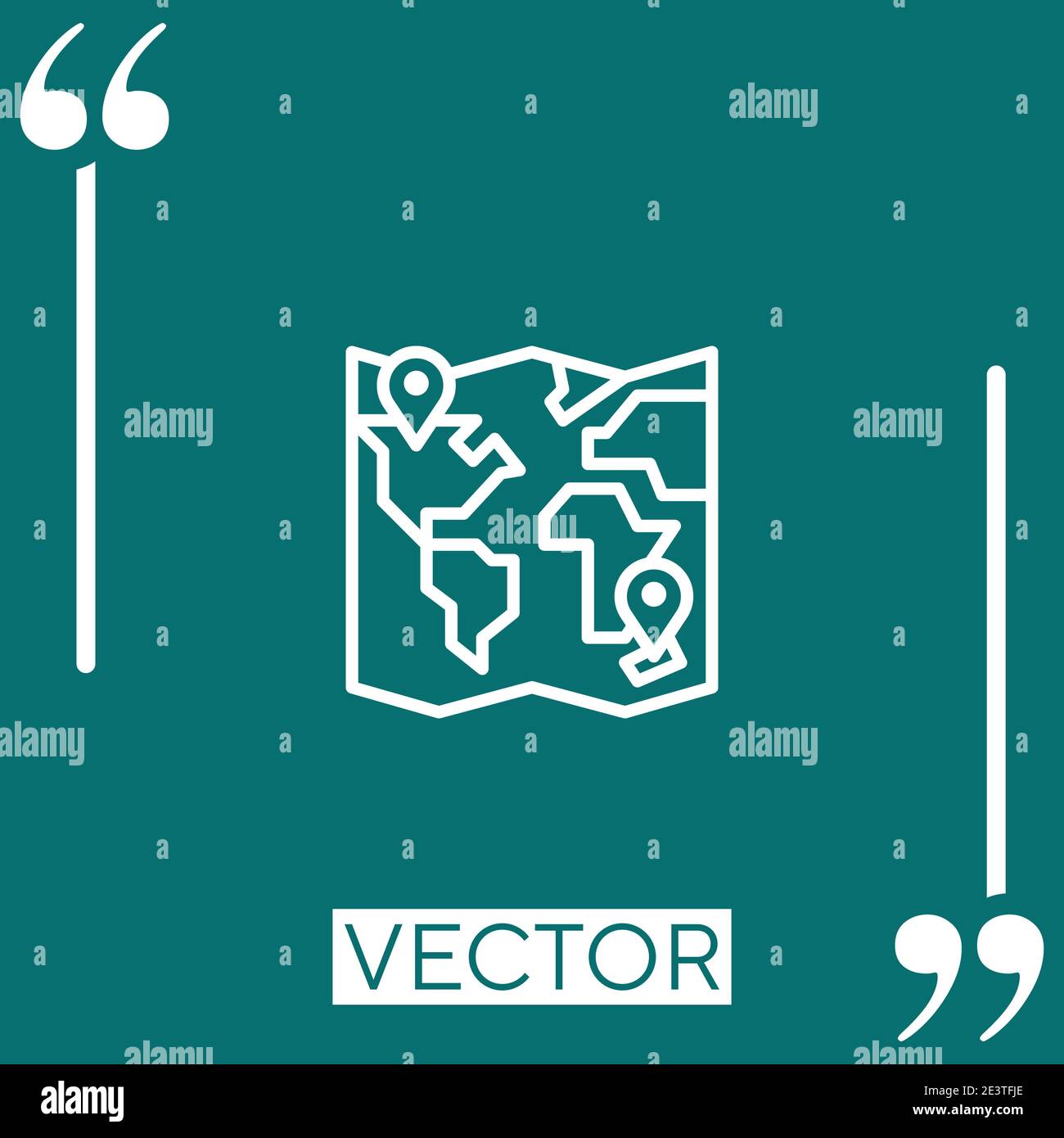 map vector icon Linear icon. Editable stroke line Stock Vector Image ...