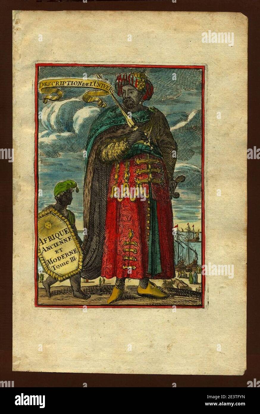 Mallet, in the frontispiece to the Africa volume, 1683 Stock Photo - Alamy