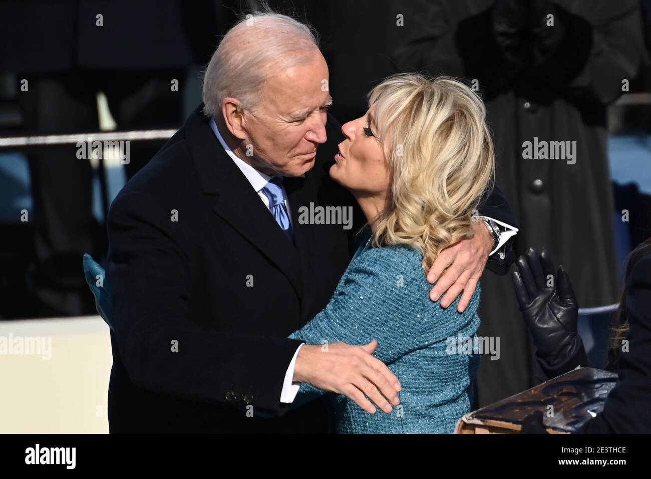 Washington, DC. 20th Jan, 2021.US President Joe Biden kisses incoming ...