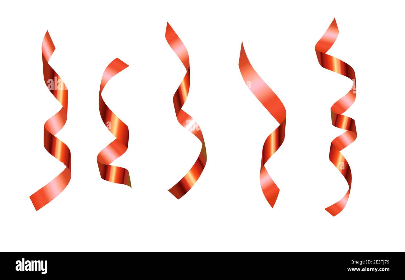 Collection Set of Red Glossy Glitter Ribbon for Party Holiday ...