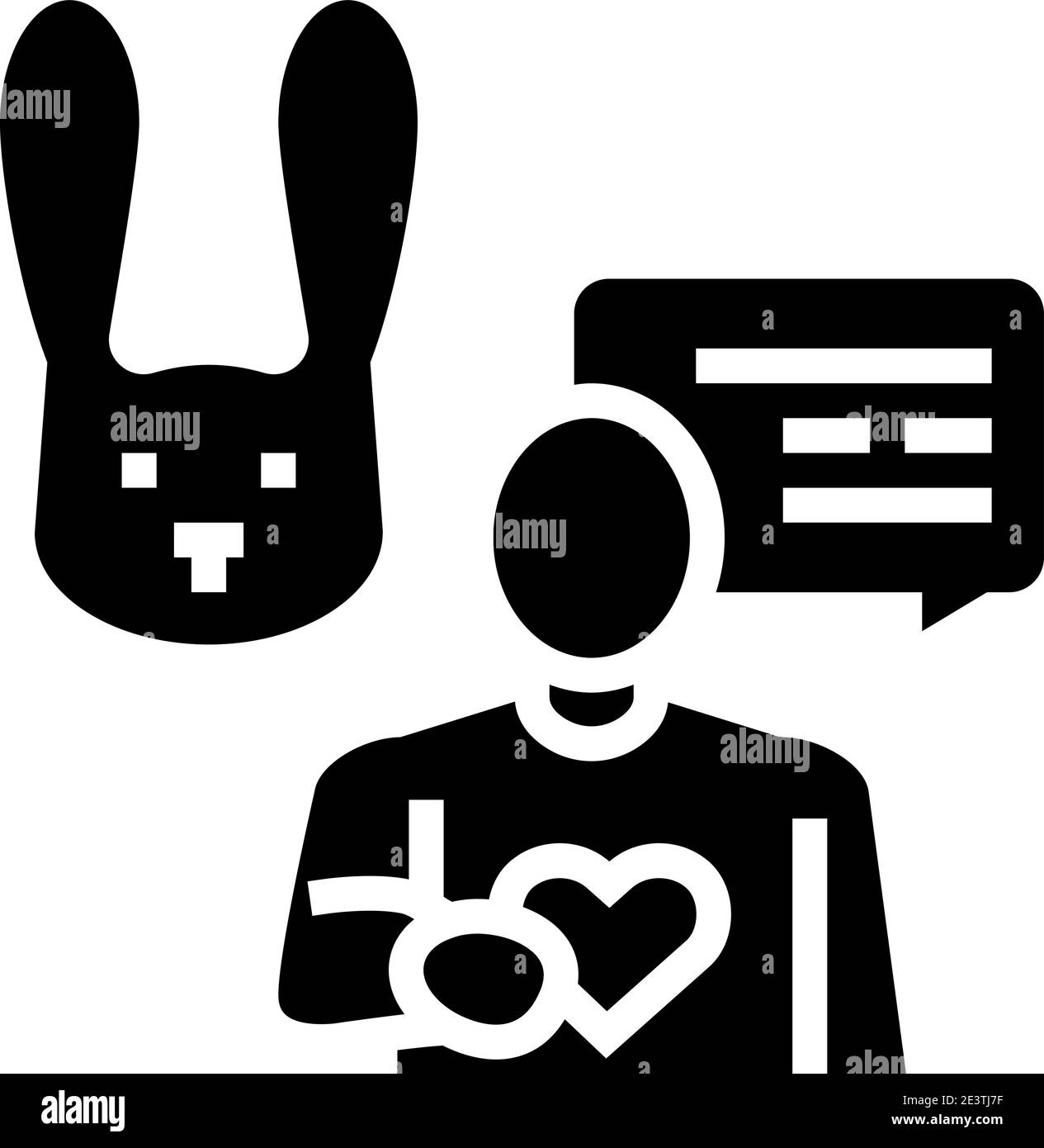 Human talking rabbit love glyph hi-res stock photography and images - Alamy