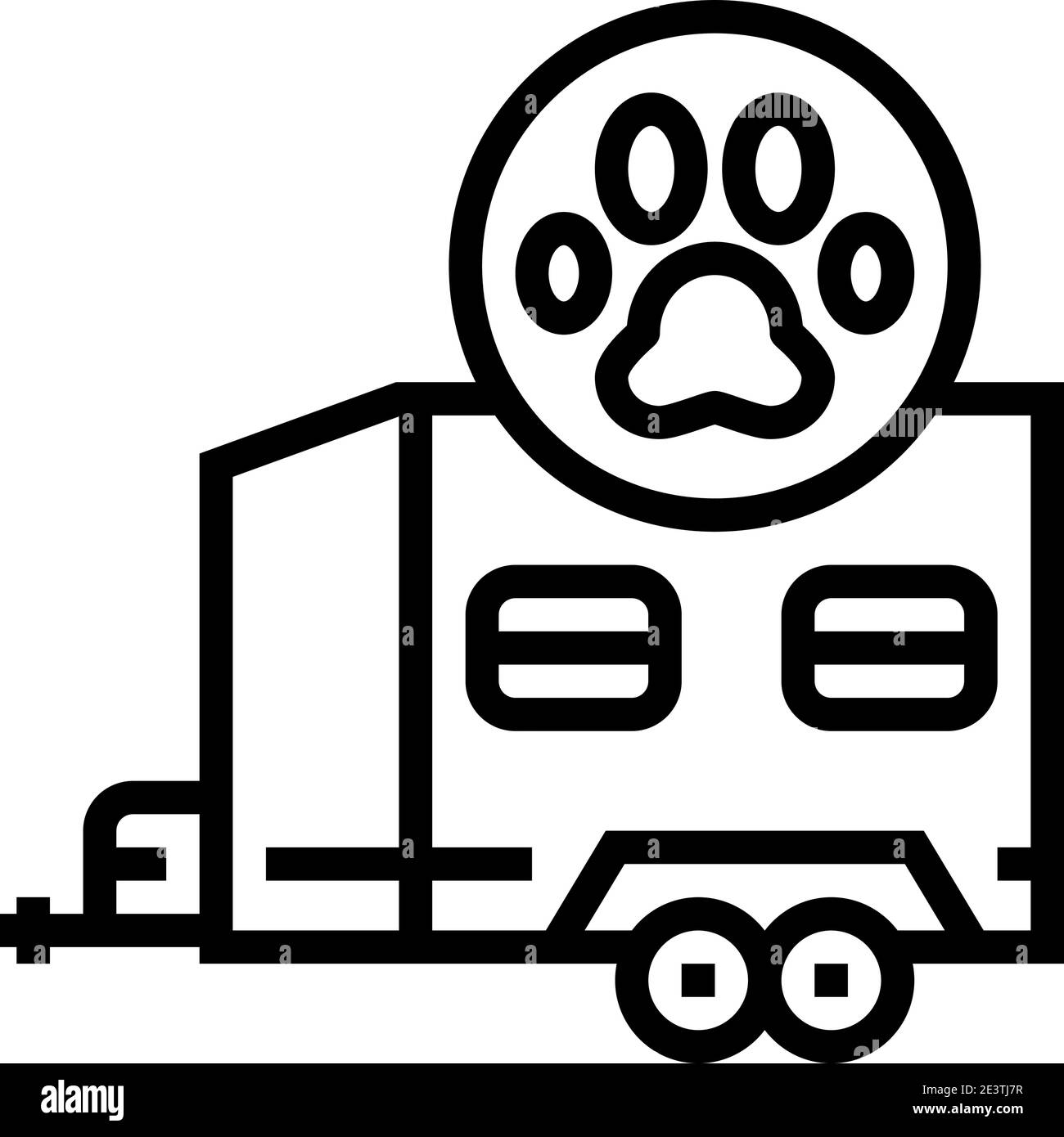 animal transportation trailer line icon vector illustration Stock ...