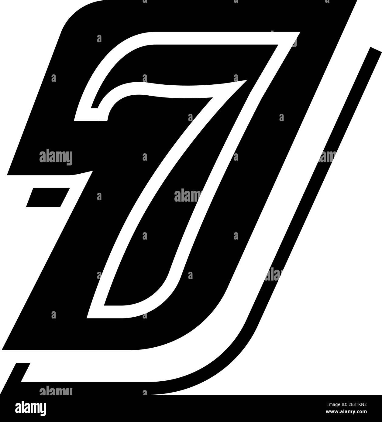 seventh number glyph icon vector illustration Stock Vector Image & Art ...