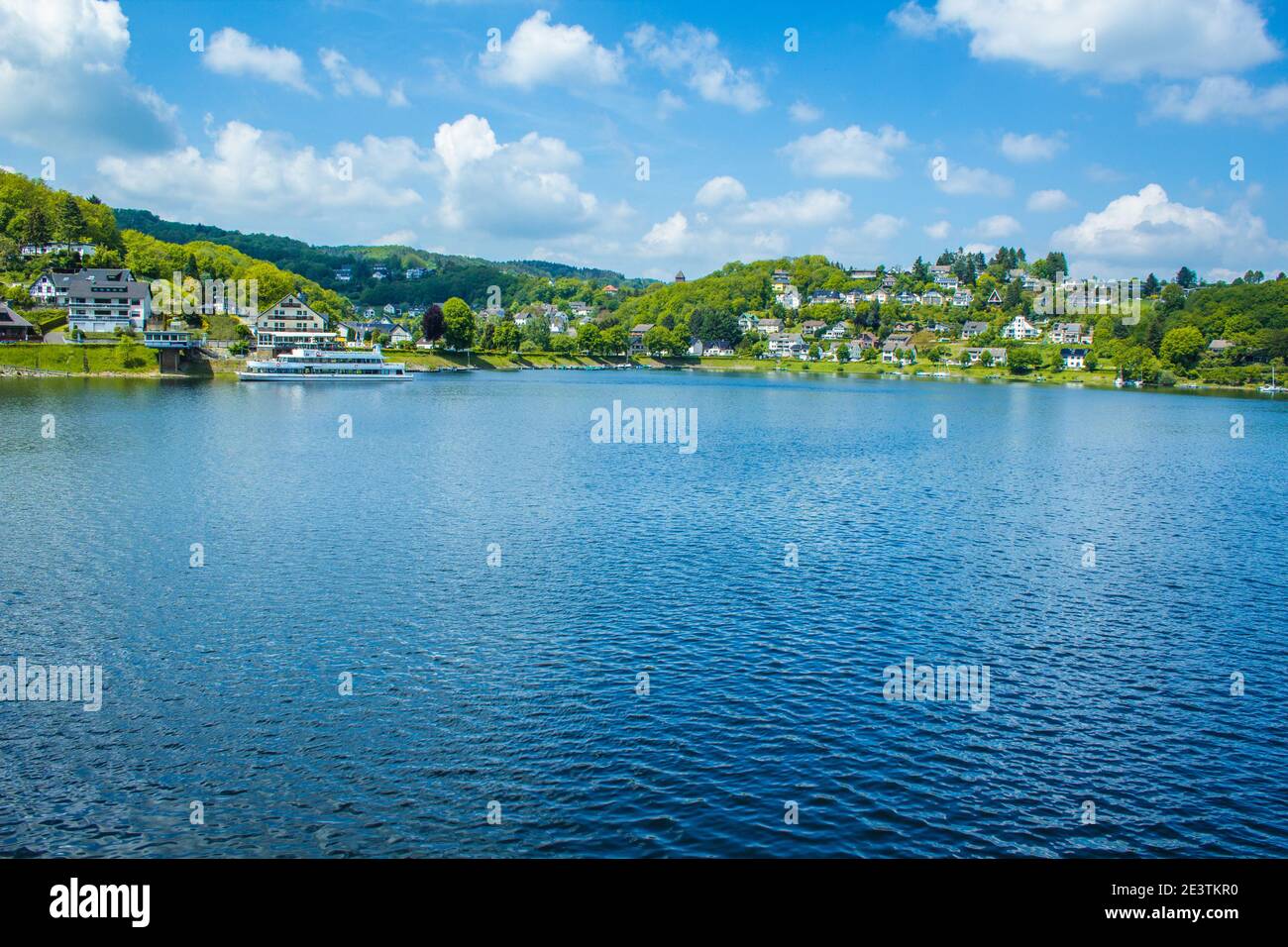 Village Rurberg at Eifel National Park, Germany. Scenic view of lake ...