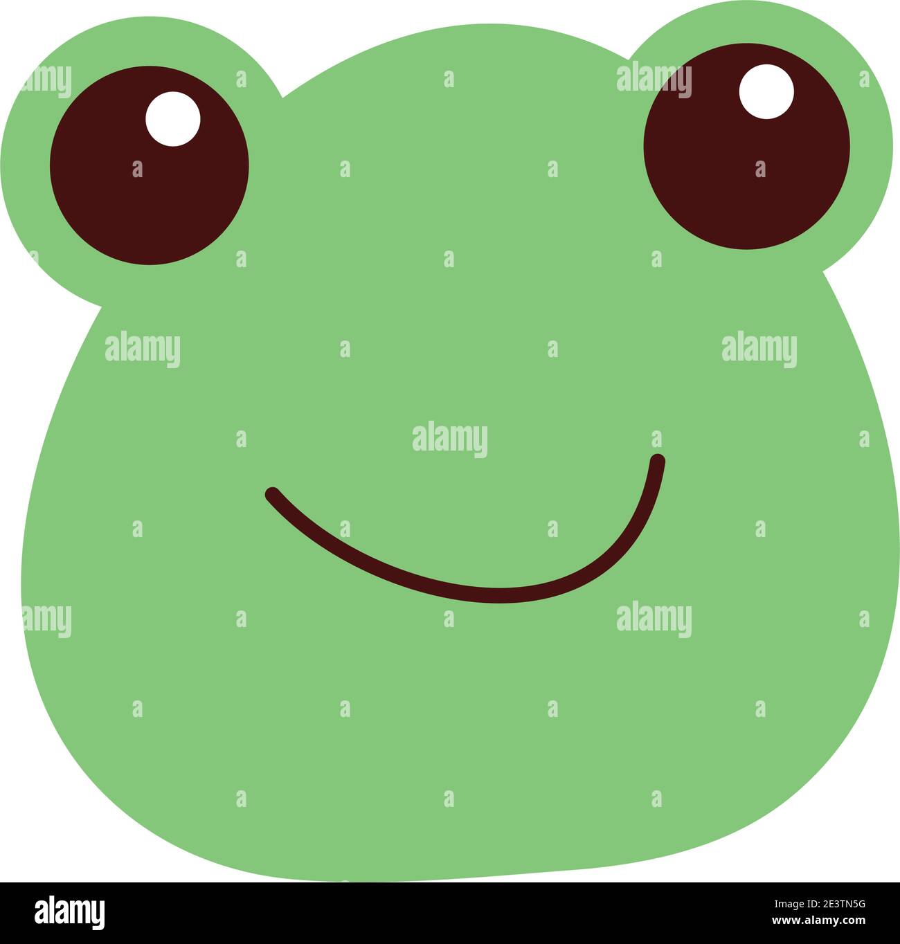 cute frog little animal head character vector illustration design Stock ...