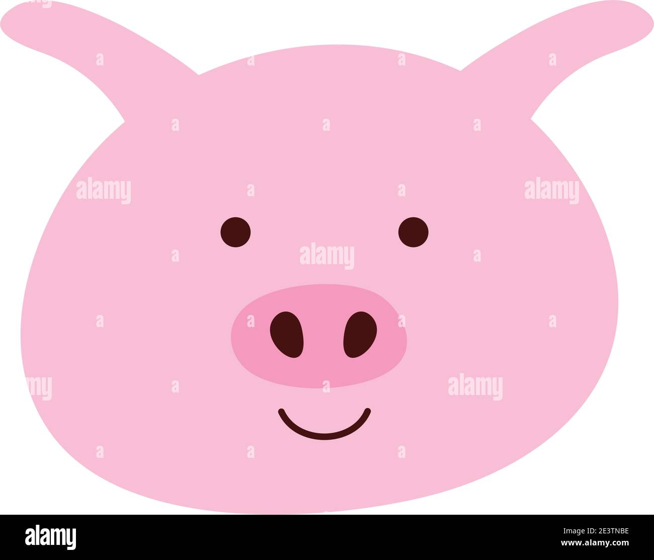 cute pig little animal head character vector illustration design Stock ...