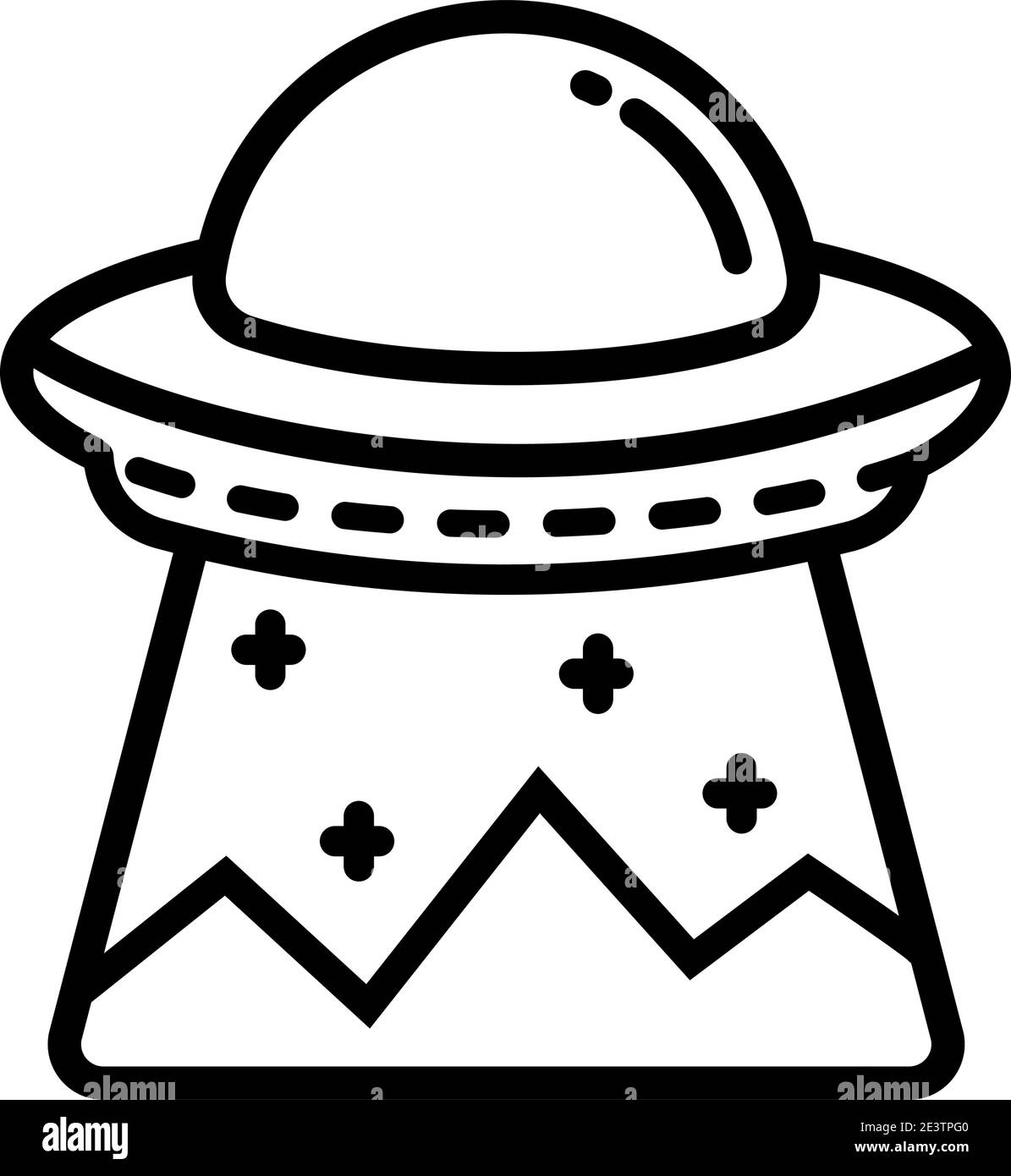 UFO outline graphic vector set in different styles isolated on a white ...