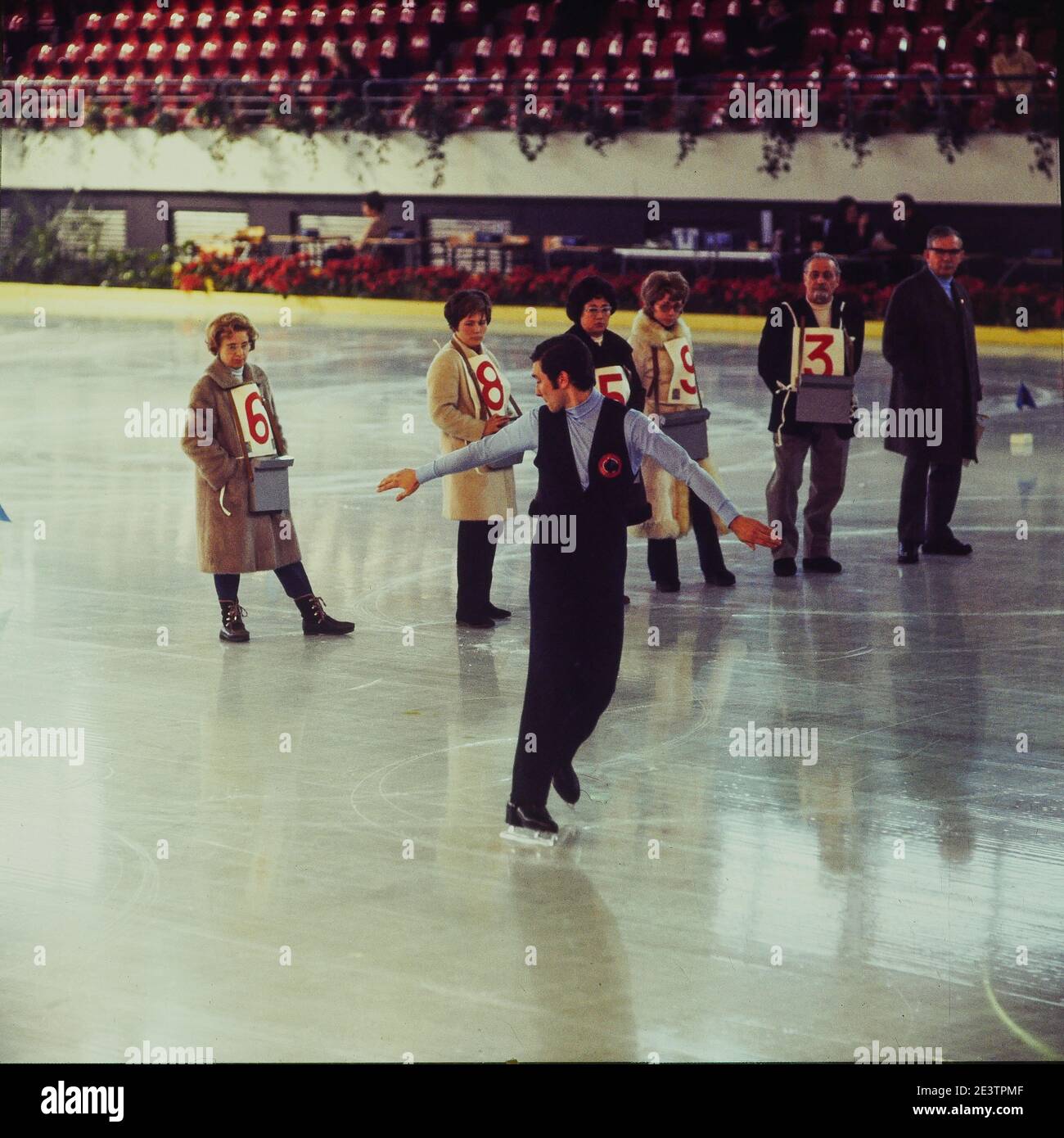 French Ice skater Patrick Perrat, Palais des Sports, Lyon, France, 1971 ...