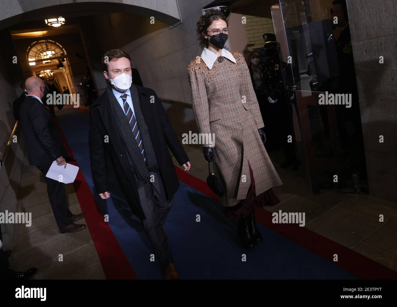 Washington, DC, USA. 20th Jan, 2021. Cole Emhoff (L) and Ella Emhoff ...