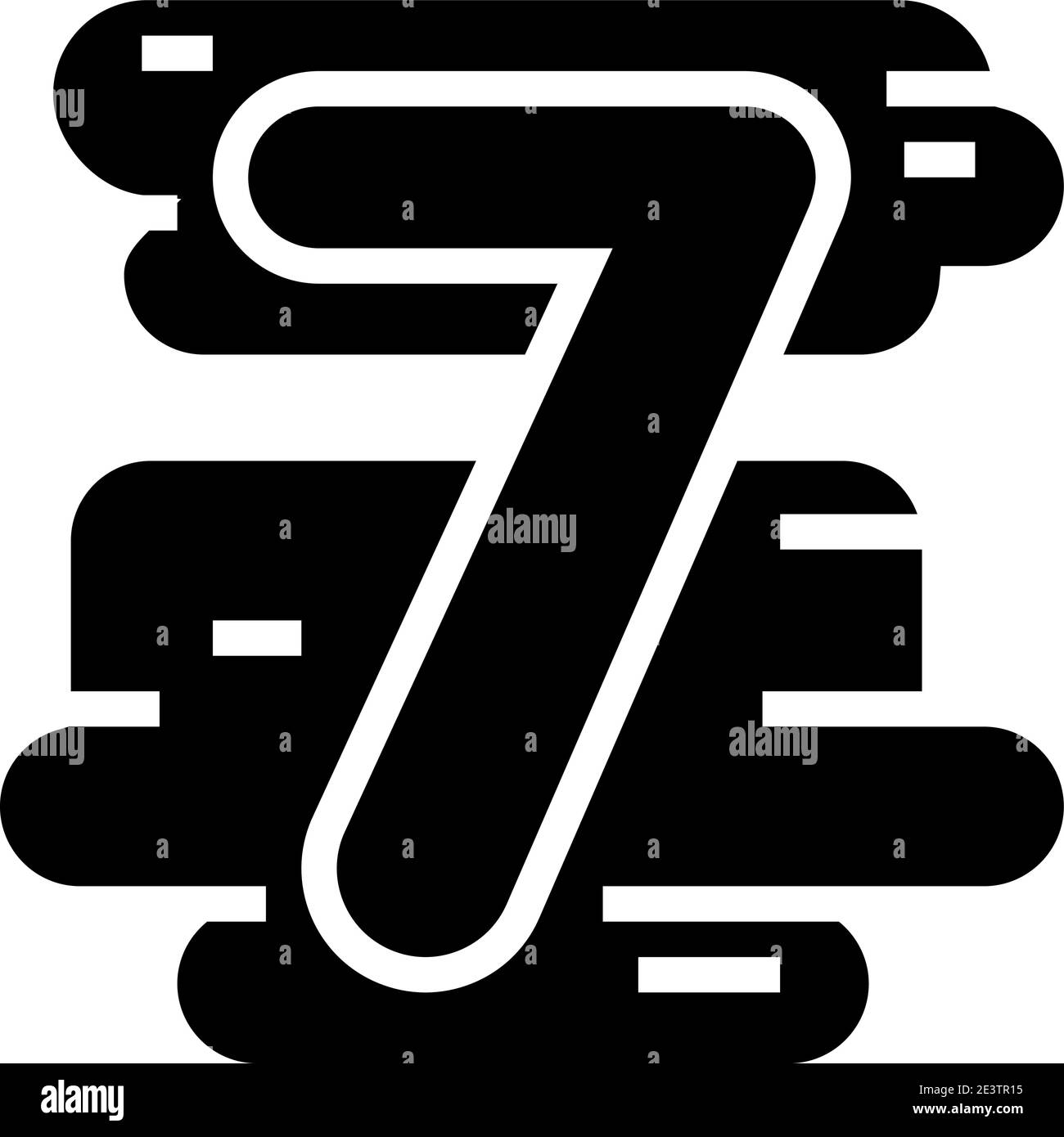 seven number glyph icon vector illustration Stock Vector Image & Art ...