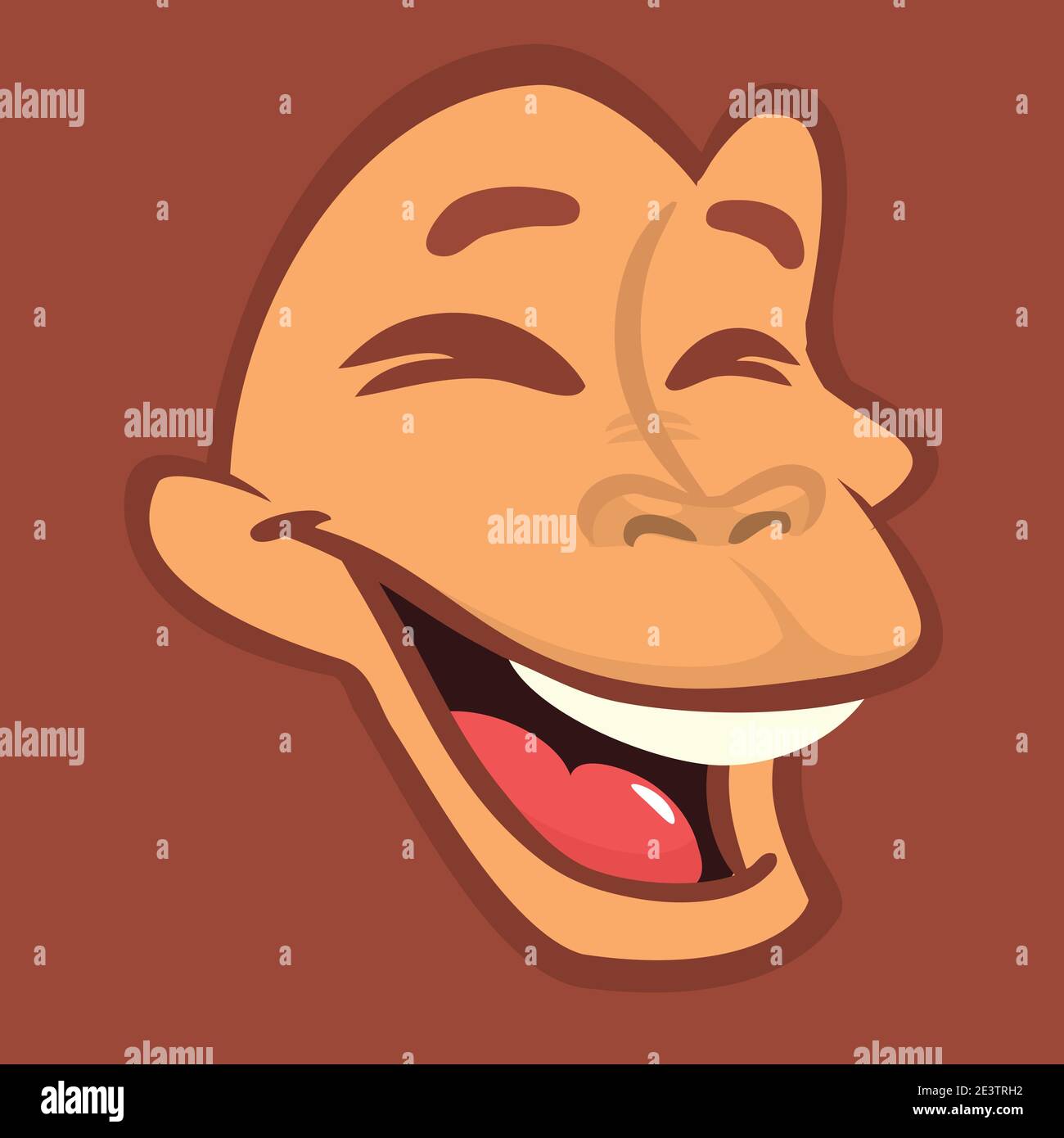 Funny cartoon monkey chimpanzee face avatar. Isolated on white ...