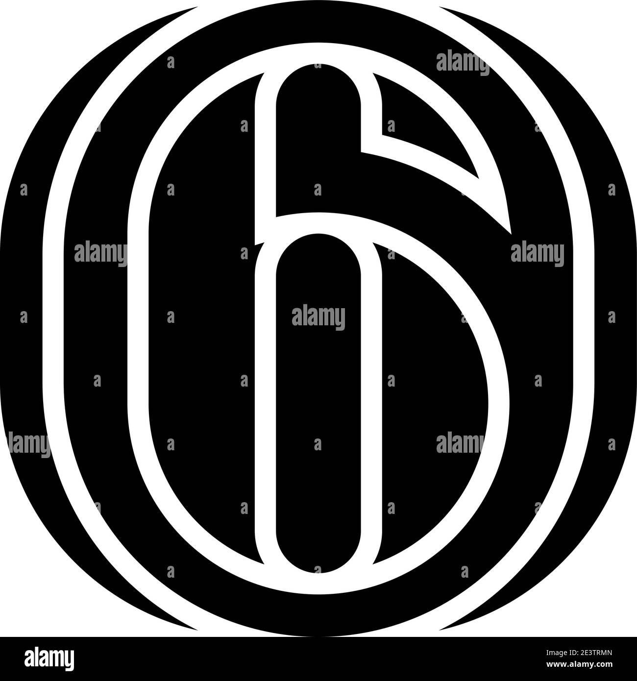 six number glyph icon vector illustration Stock Vector Image & Art - Alamy