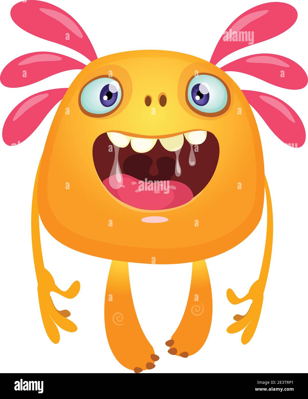 Funny cartoon alien. Vector illustration of cute alien character Stock ...