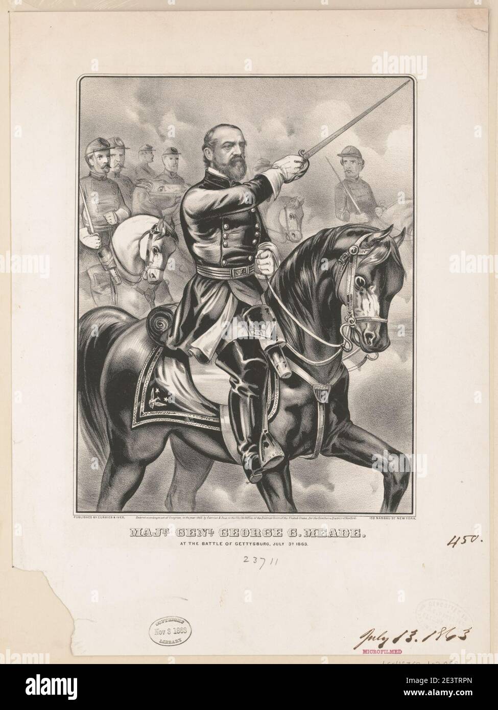 Majr. Genl. George G. Meade, at the battle of Gettysburg, July 3d. 1863 ...
