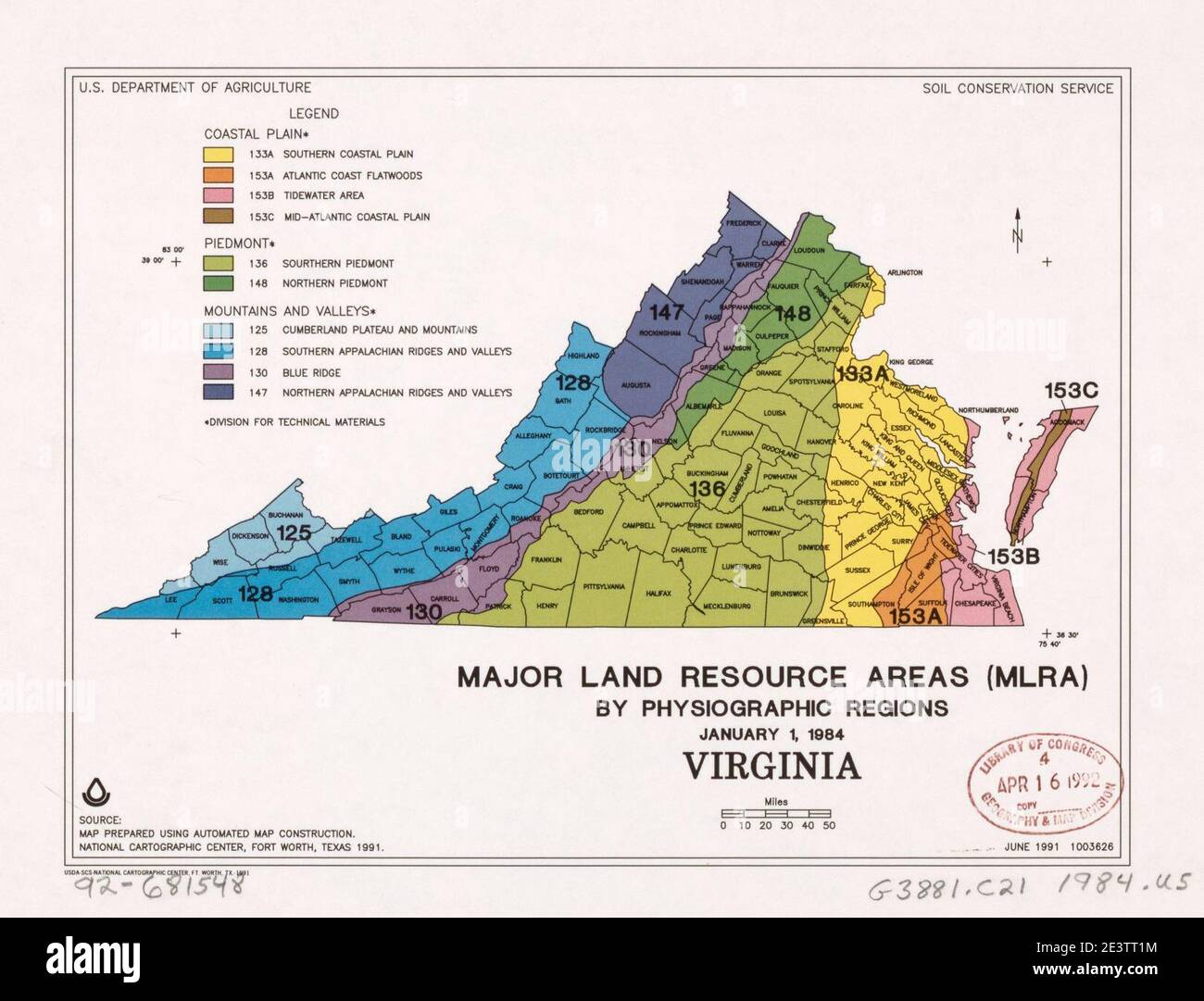 Major land resource areas (MLRA) by physiographic regions, January 1 ...