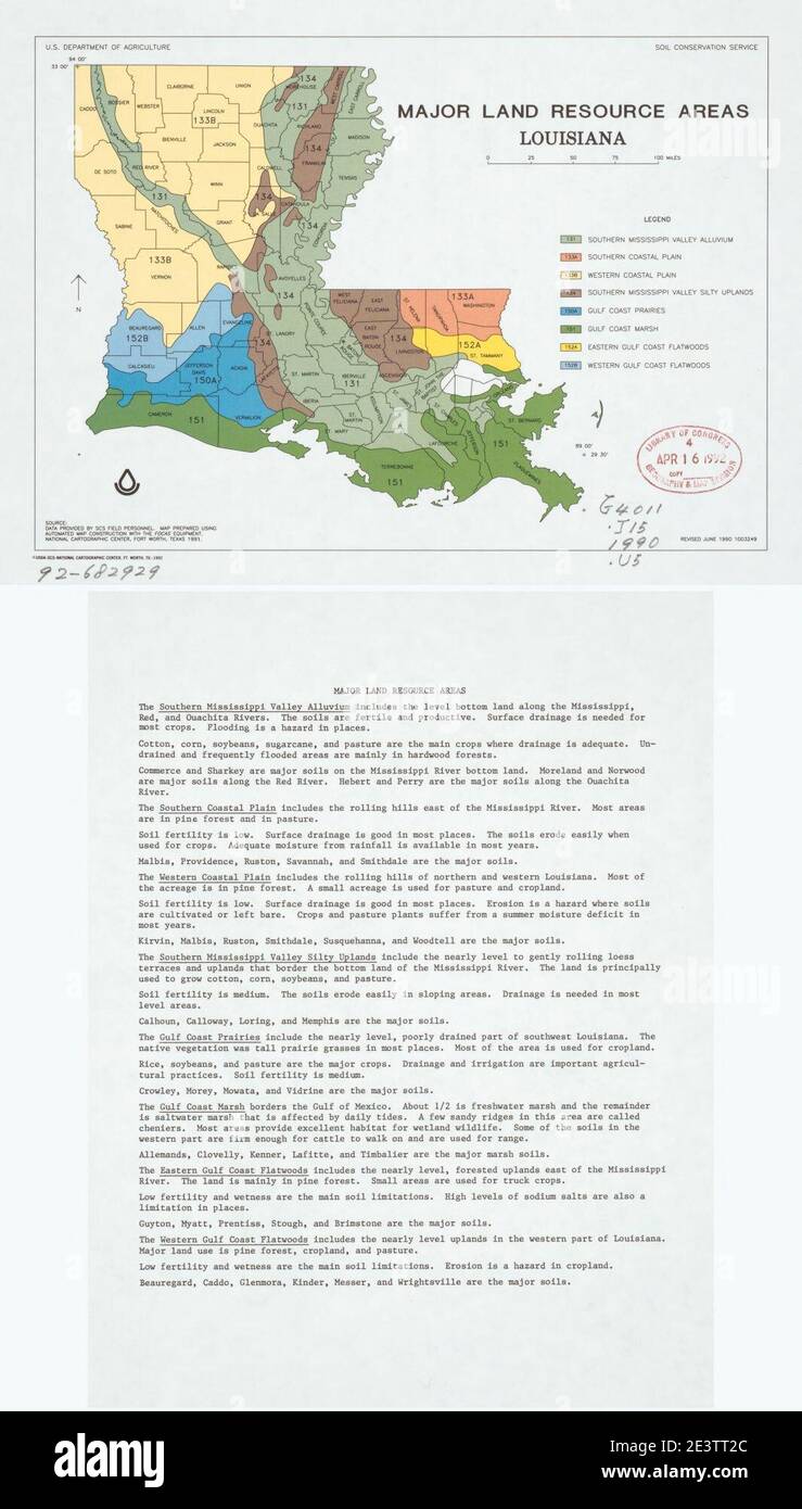 Major land resource areas, Louisiana Stock Photo - Alamy