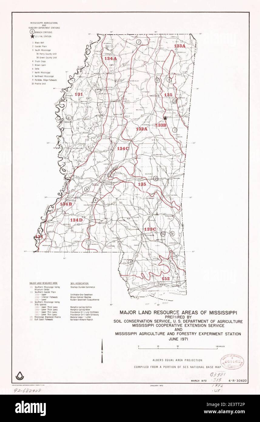 Major land resource areas of Mississippi Stock Photo - Alamy