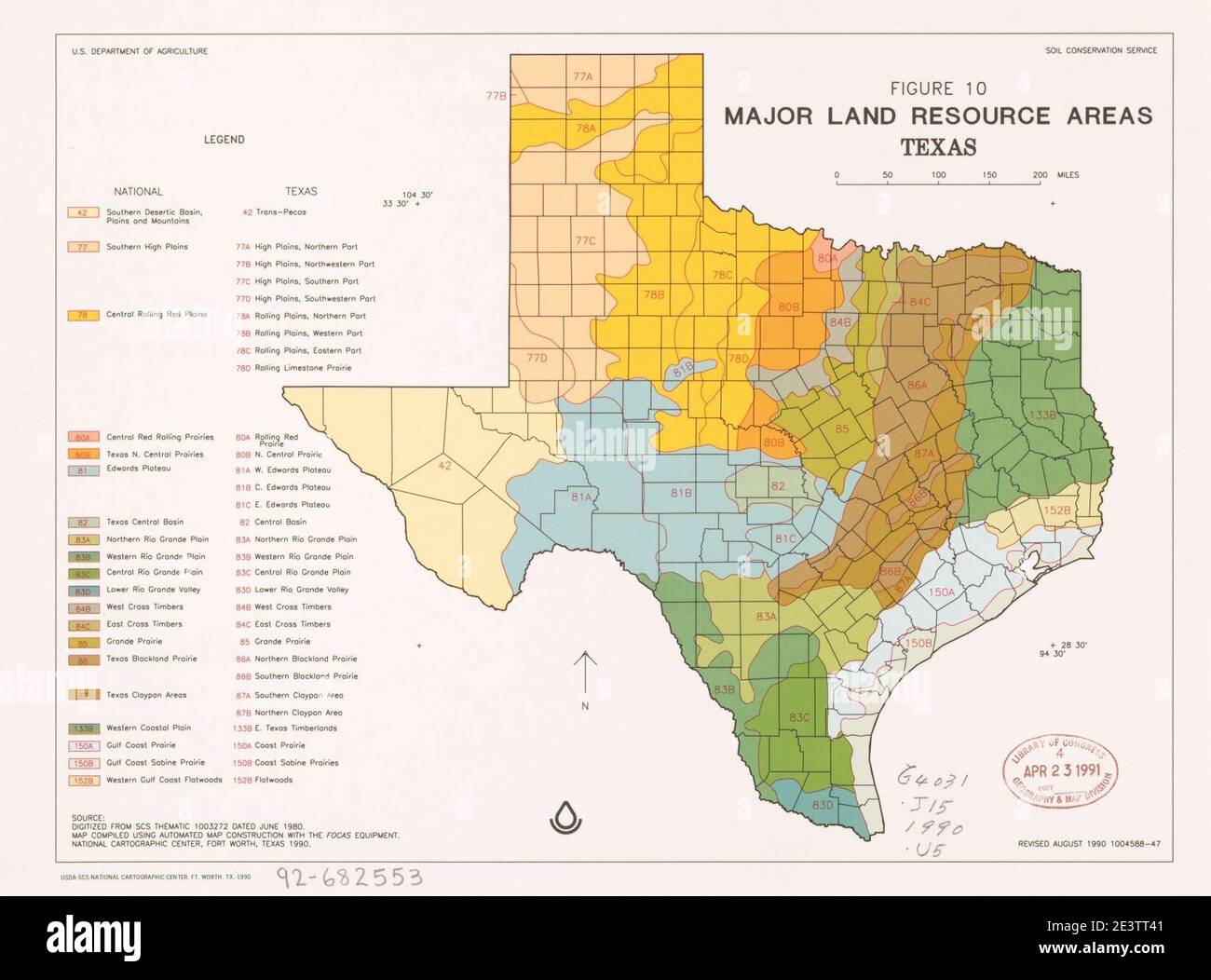 Major land resource areas, Texas Stock Photo - Alamy