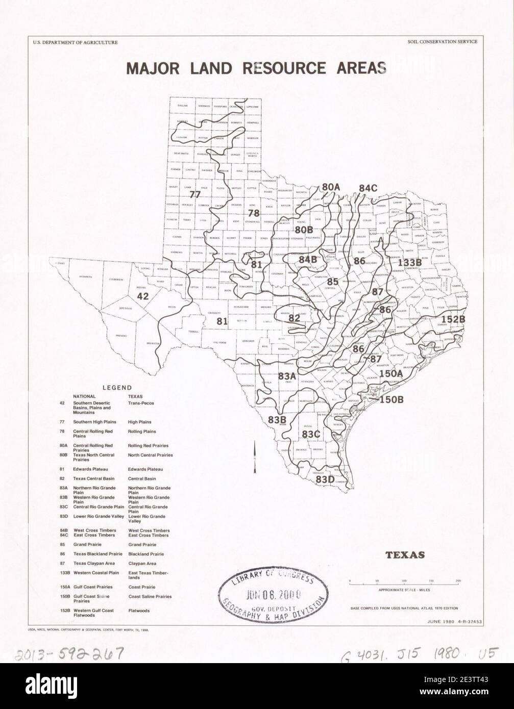 Major land resource areas, Texas Stock Photo - Alamy