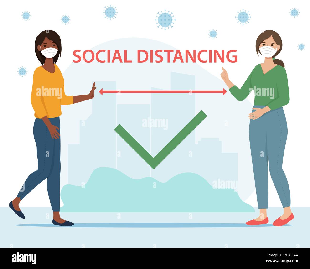 Social Distancing keeping distance for infection risk and disease ...