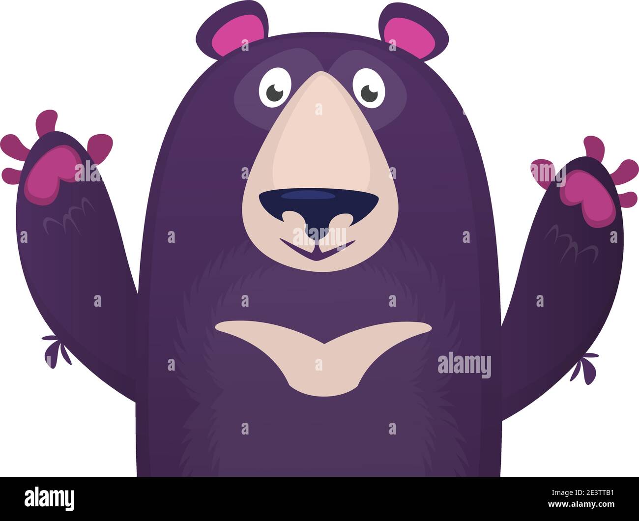 Funny cartoon bear character. Vector illustration isolated on white ...