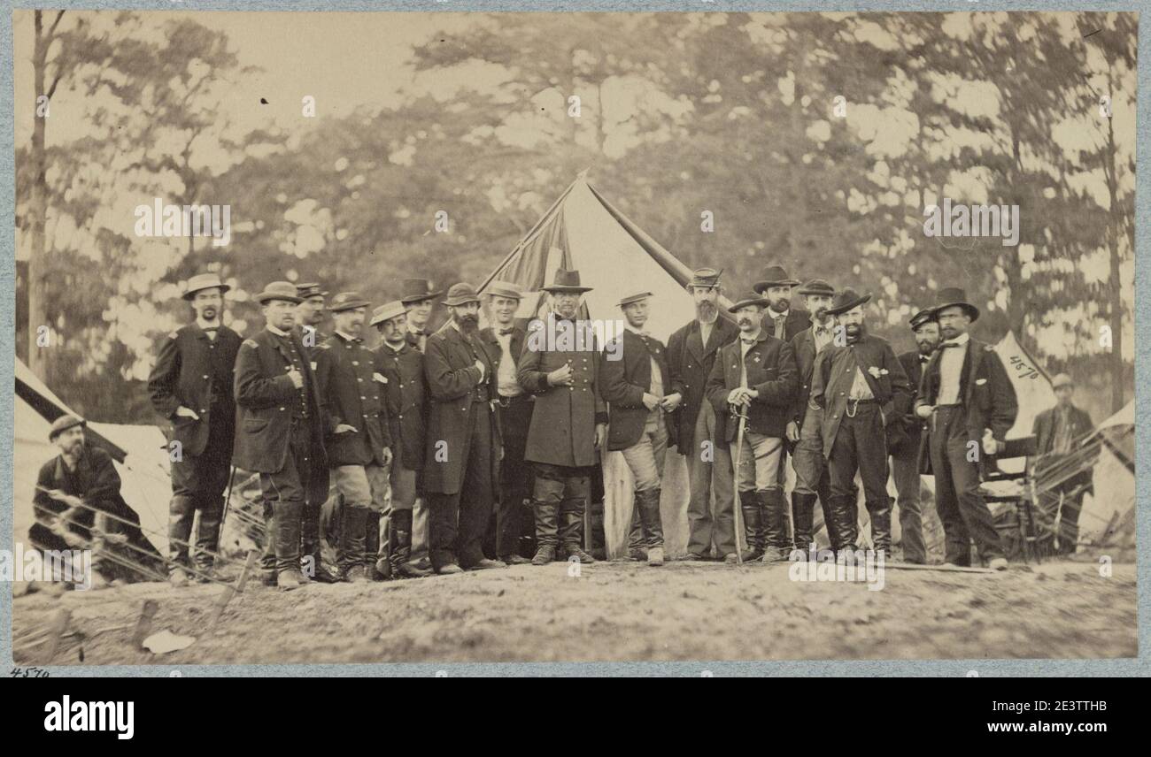 Major General H. G. Wright and staff Stock Photo - Alamy